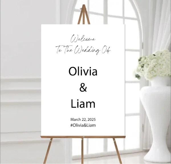 Luxury Wedding Welcome Sign – Estate Monogram | Classic Style